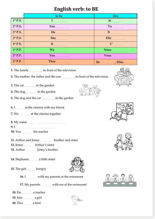 Verb To Be Worksheets: Free PDFs and Premium Resources - Fred's worksheets